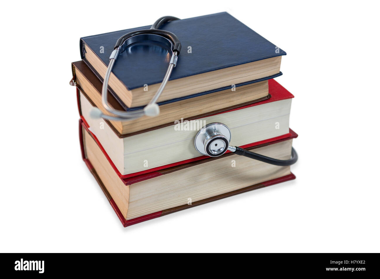 Stethoscope on stack of book Stock Photo - Alamy