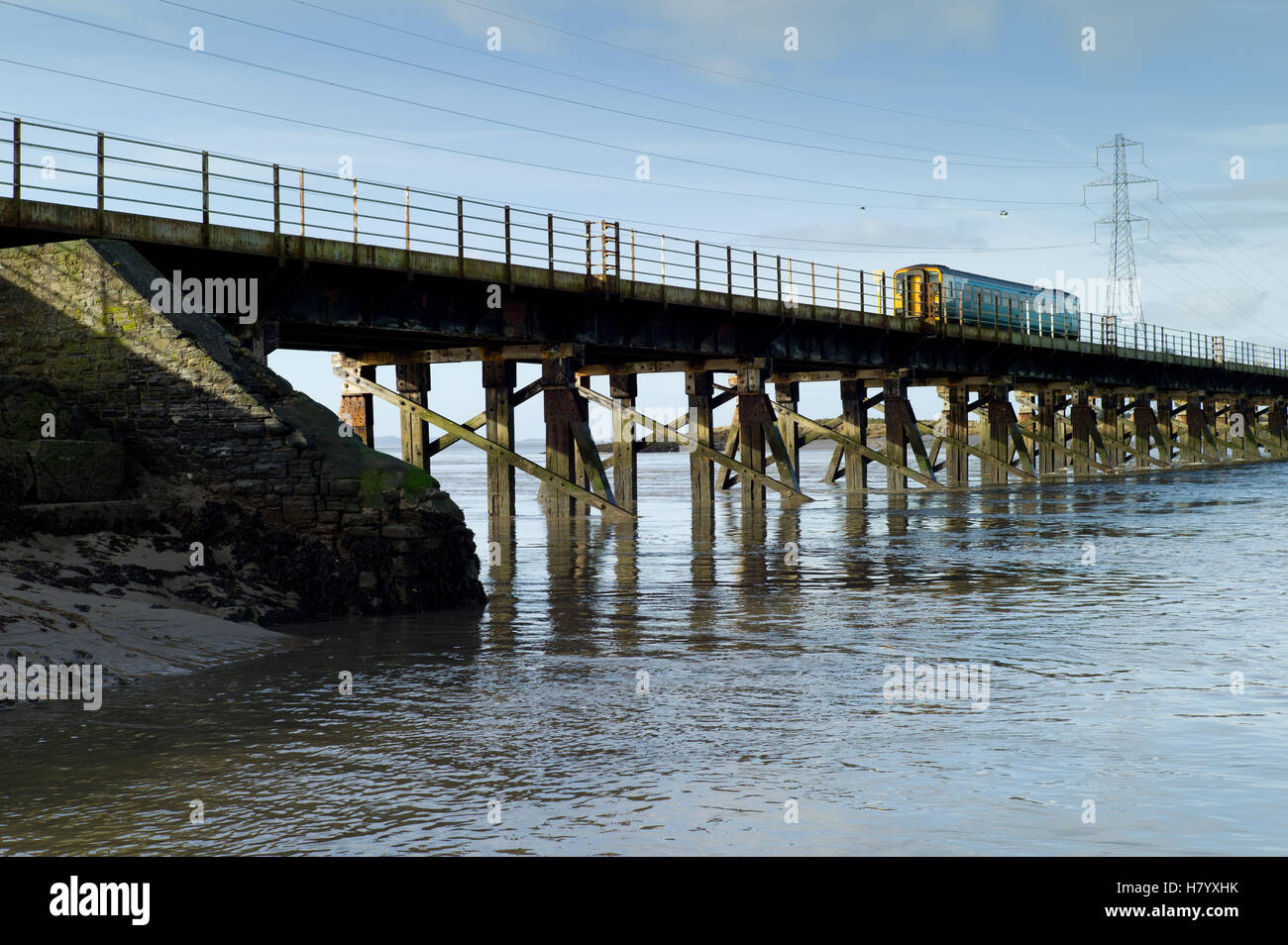 The Victorian Grade II listed rail viaduct crossing the River Loughor ...