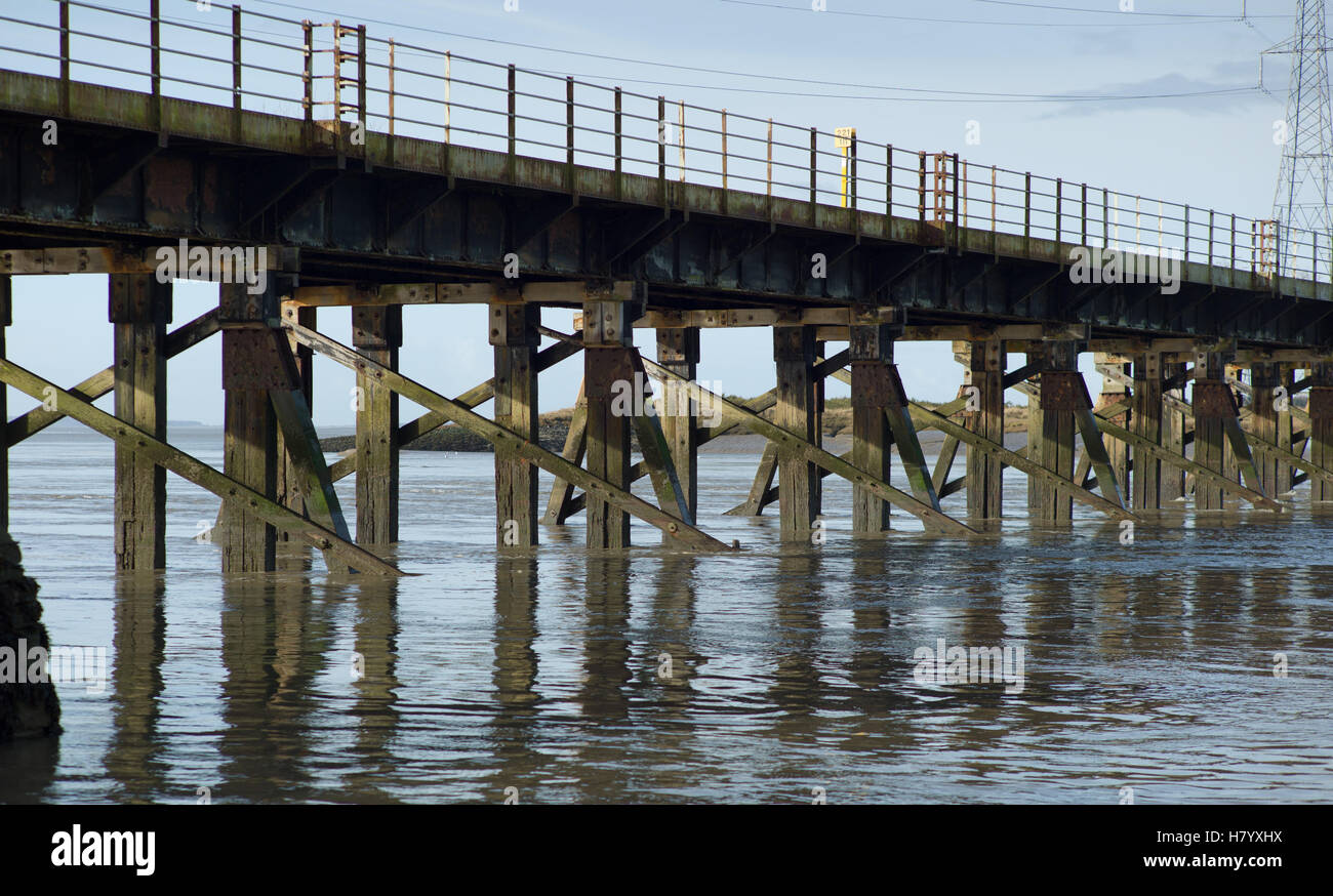 The Victorian Grade II listed rail viaduct crossing the River Loughor ...