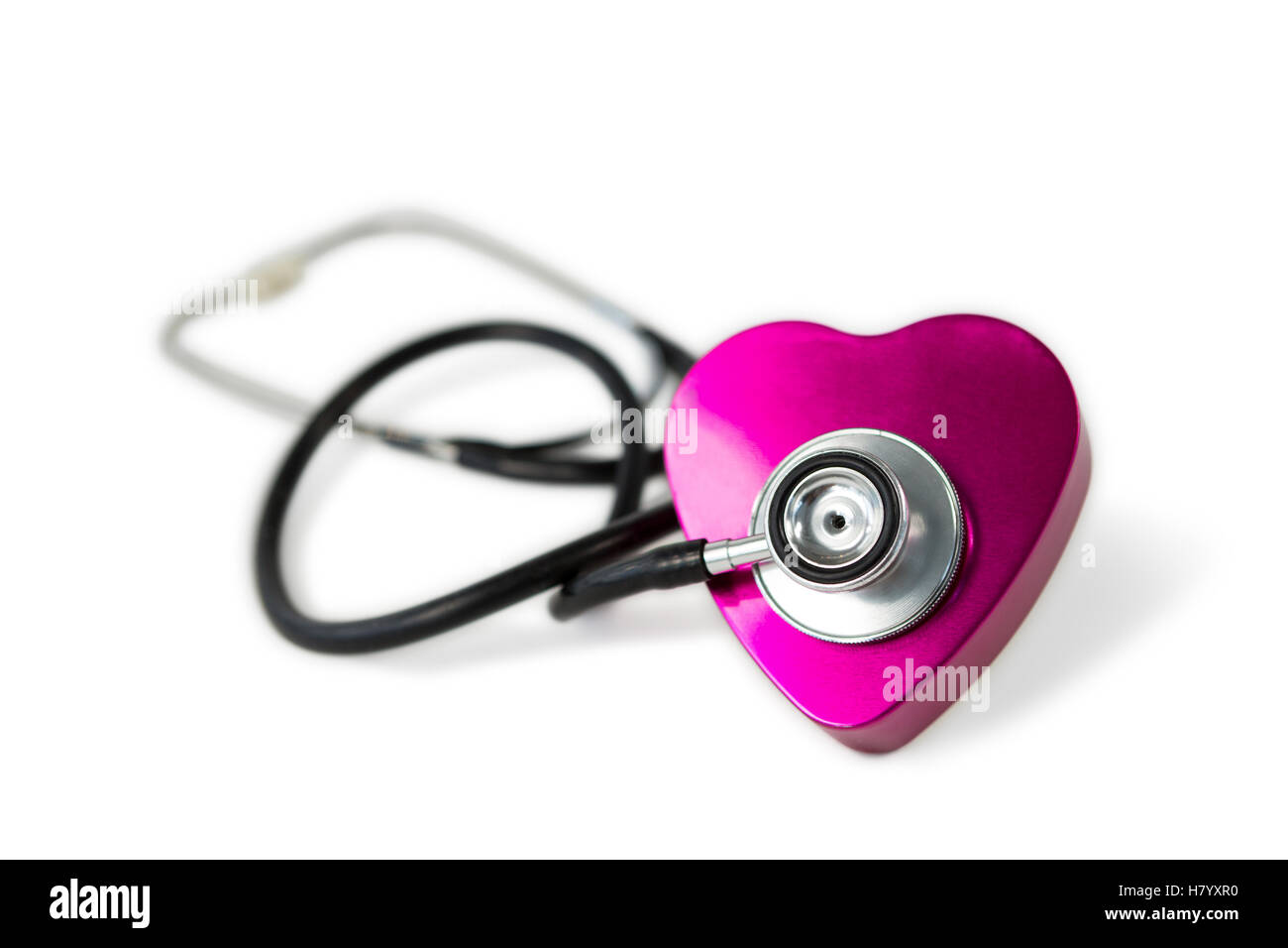 Heart being check with stethoscope Stock Photo - Alamy