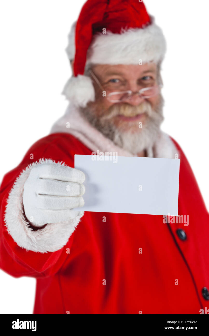 Portrait of santa claus holding blank placard Stock Photo - Alamy