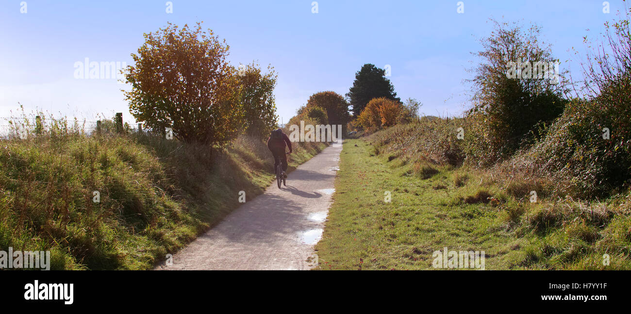 cyclist on cycle track Stock Photo - Alamy