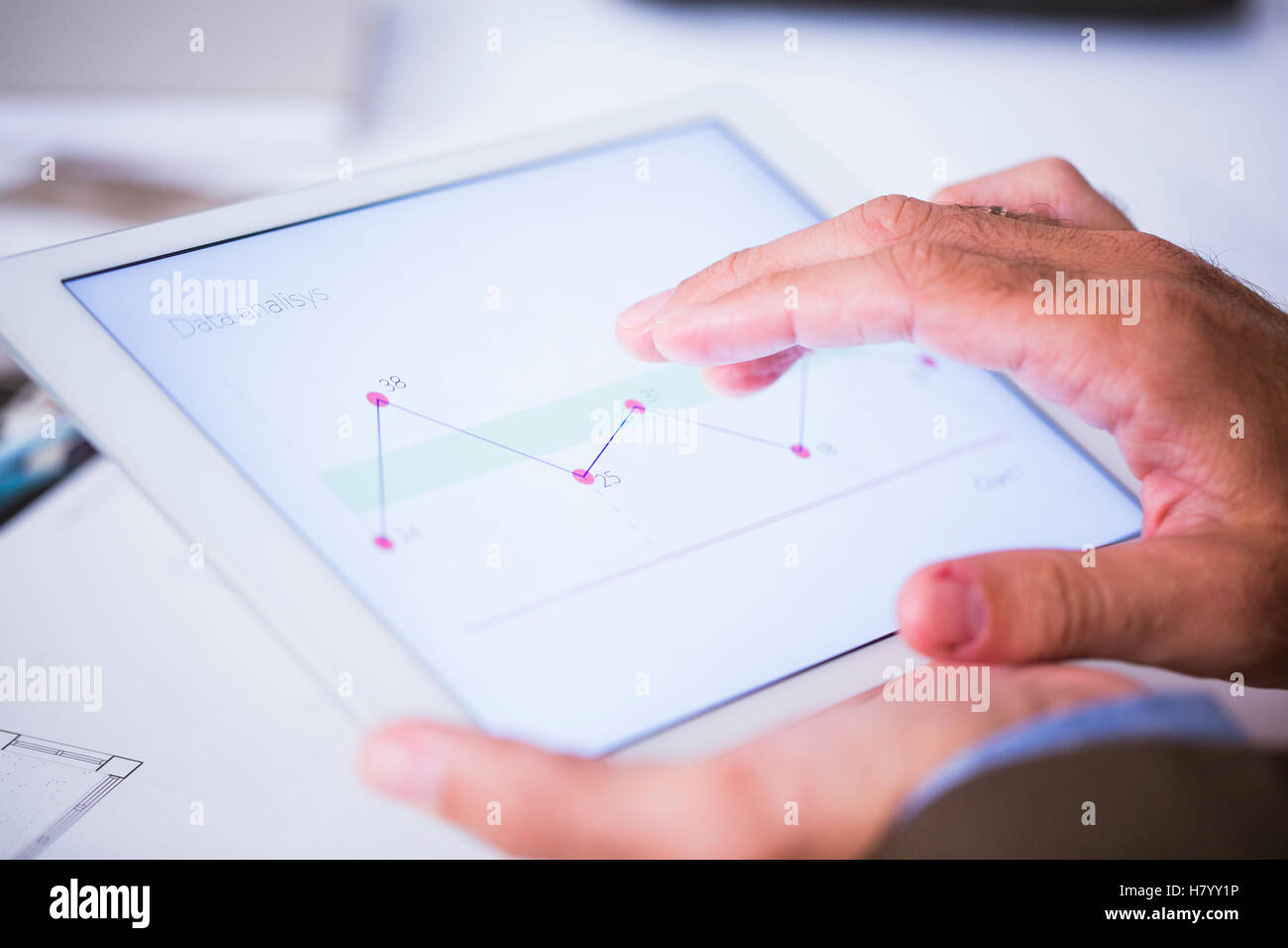 Man working with tablet Stock Photo - Alamy