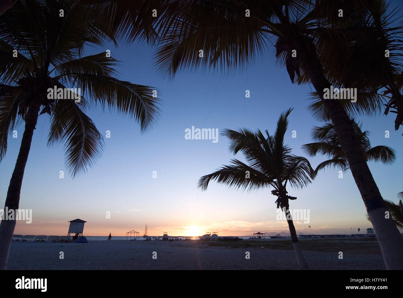 Sunset on a beach, Coche Island, Venezuela, South America Stock Photo ...