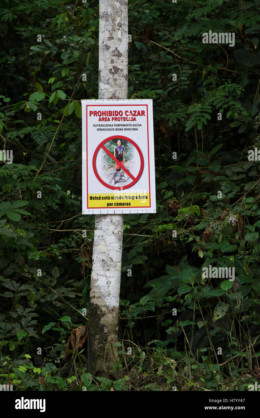 No hunting sign to combat local community poaching, Tiputini ...