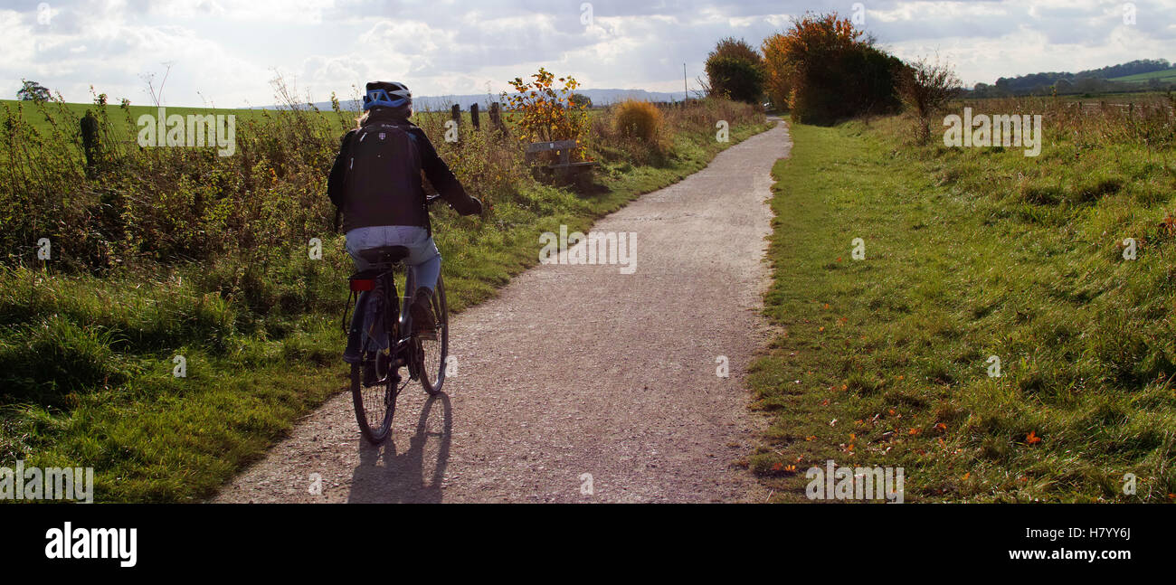 cyclist on cycle track Stock Photo - Alamy