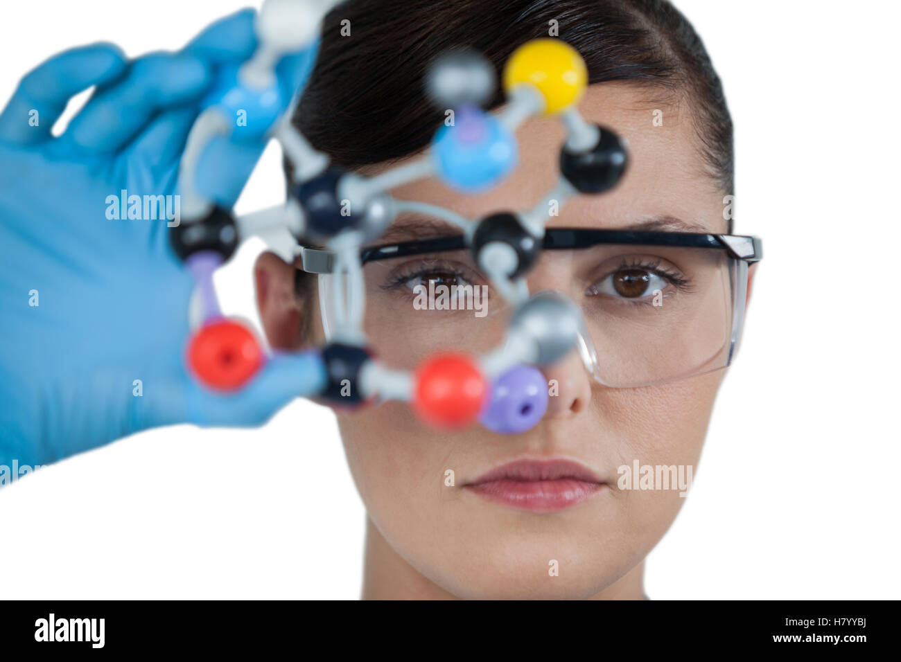 Portrait of female scientist holding molecular model Stock Photo - Alamy