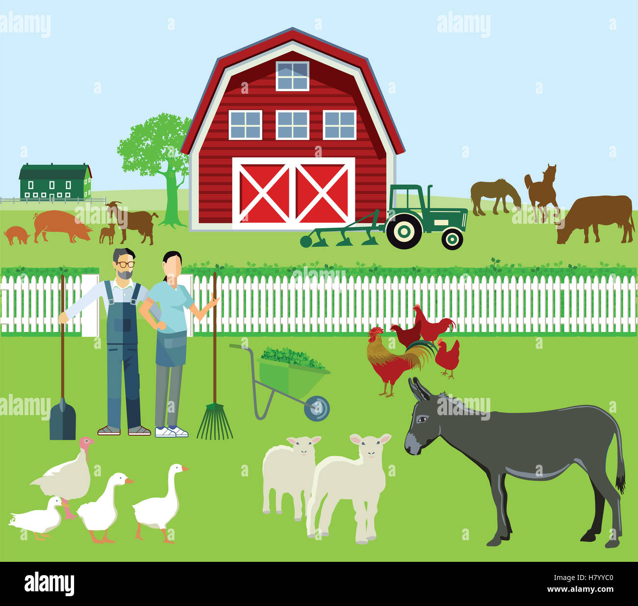 Farmer and Agriculture with animals Stock Photo - Alamy