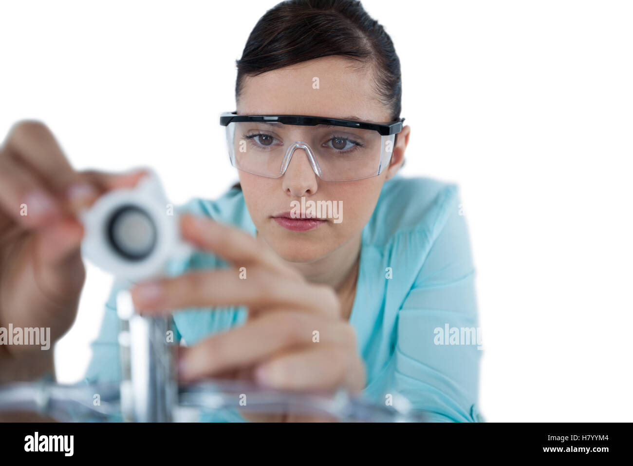 Female computer engineer repairing computer motherboard Stock Photo - Alamy