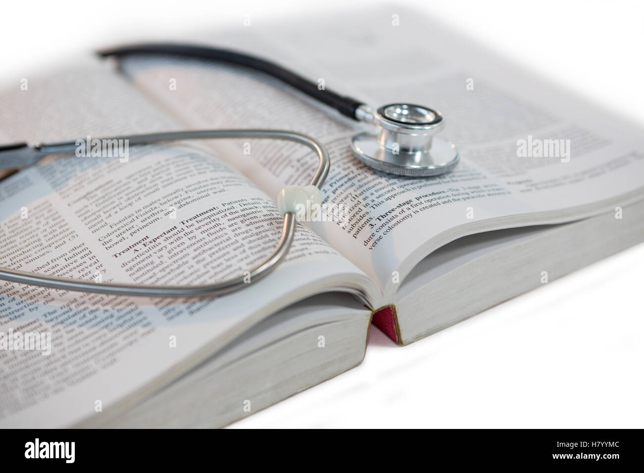 Stethoscope on open book Stock Photo - Alamy