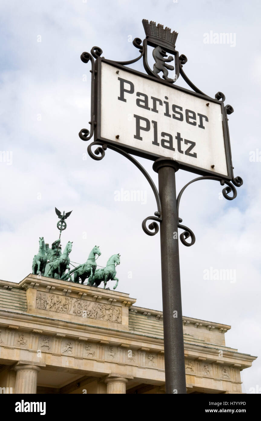 Pariser platz sign square in hi-res stock photography and images - Alamy
