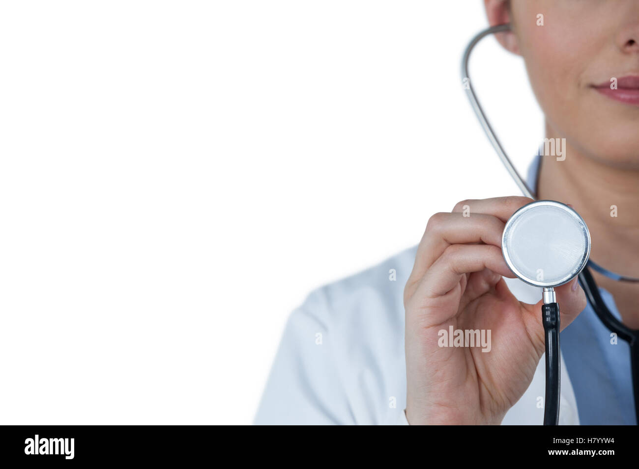 Close-up of female doctor holding stethoscope Stock Photo - Alamy