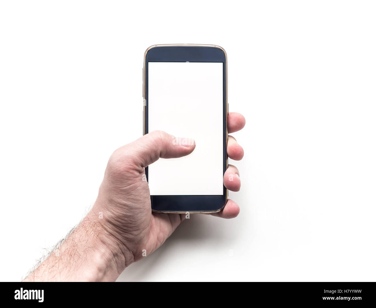 Hand mobile phone mockup Cut Out Stock Images & Pictures - Alamy