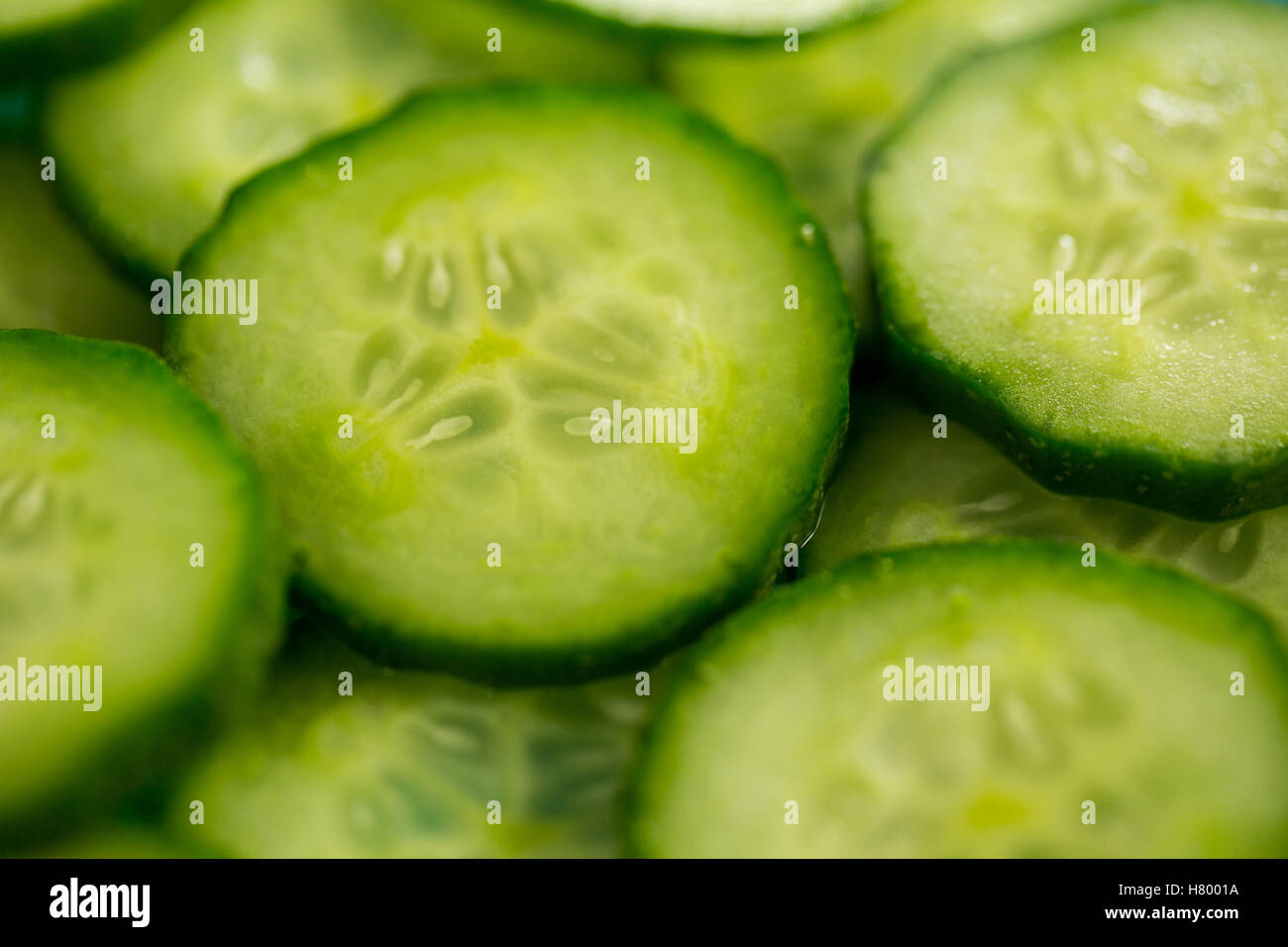 Close-up of slice cucumber Stock Photo - Alamy