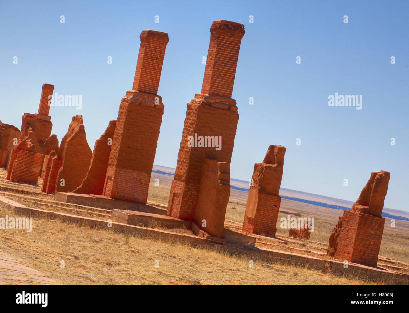 Crumbling walls in what was once a big fort in New Mexico Stock Photo ...