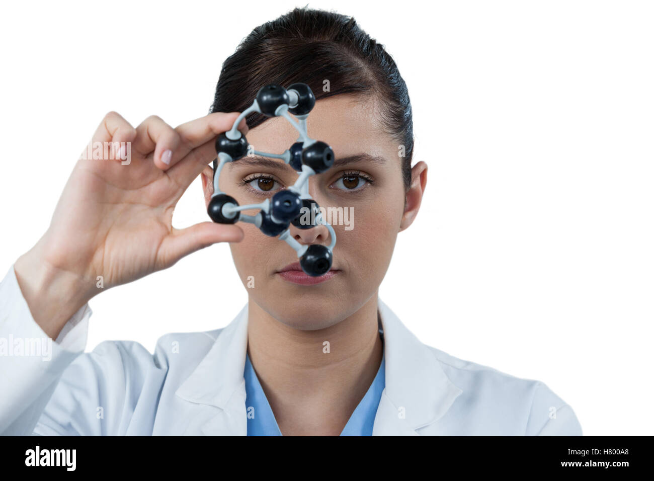 Portrait of female scientist holding molecular model Stock Photo - Alamy Portrait of female scientist holding molecular model Stock Photo - Alamy
