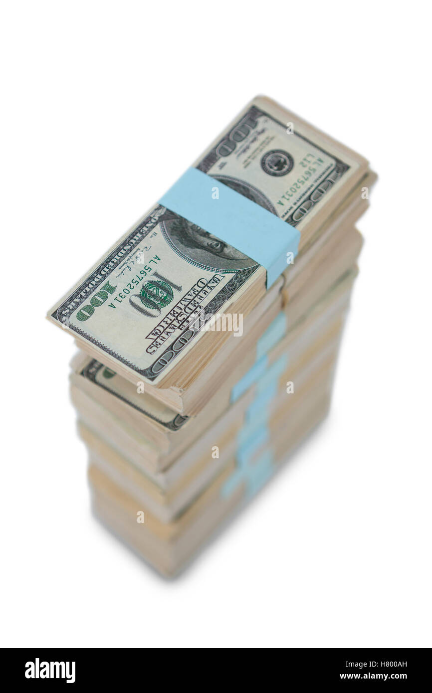 Bundle of us hundred dollars bank notes Stock Photo - Alamy