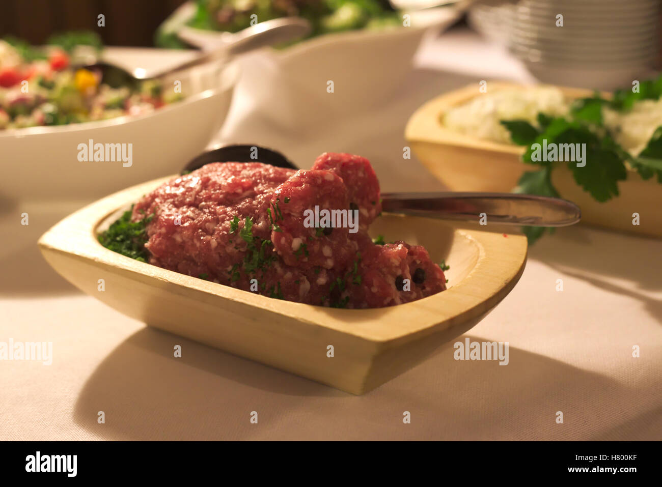 Raw ground pork shaped as a pig Stock Photo - Alamy