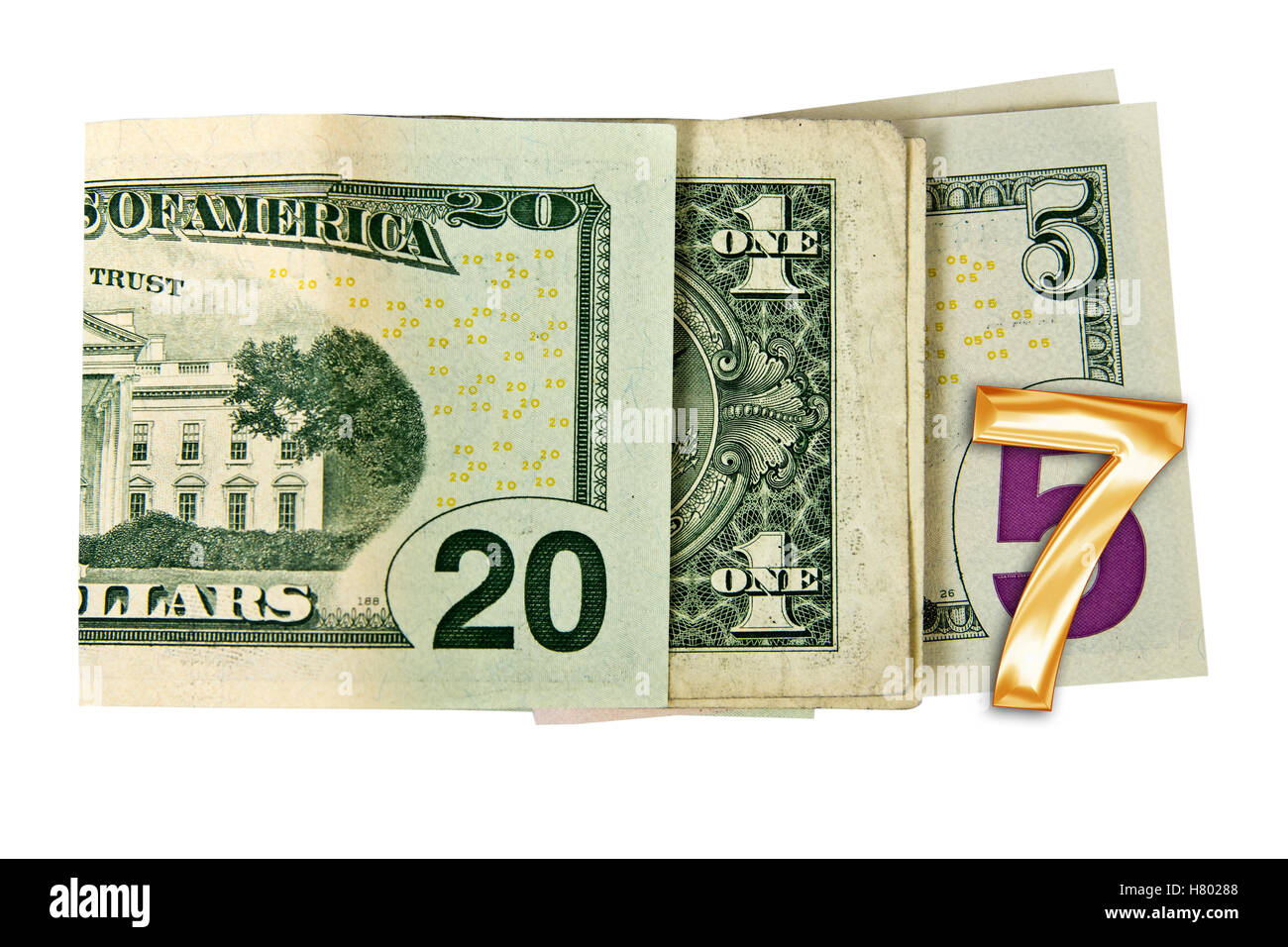 Close up on 2017 written with dollars isolated on white background ...