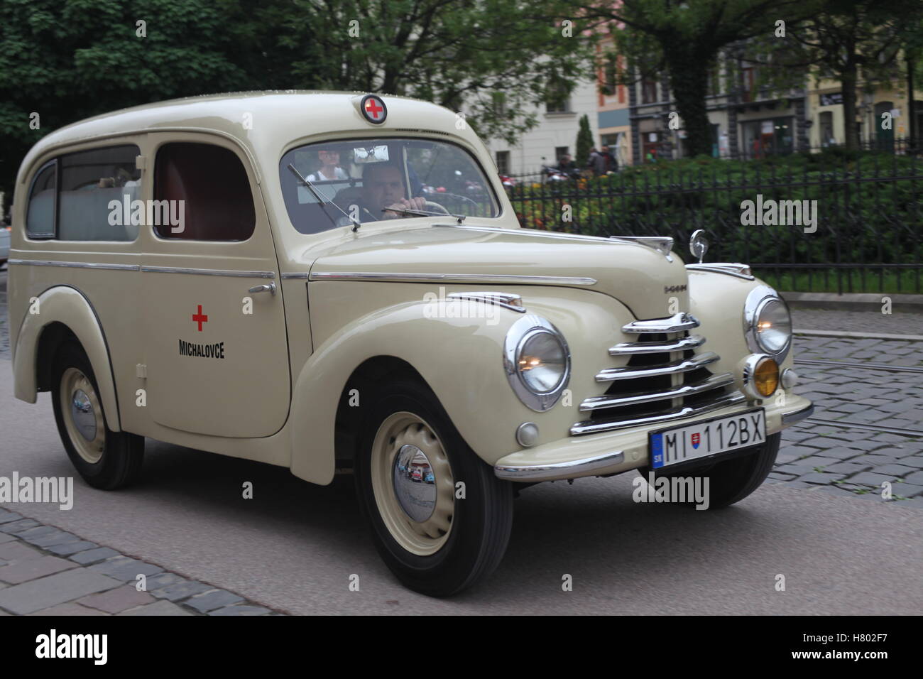Veteran Skoda ambulance car at the Cassovia Retro Show in the historic ...