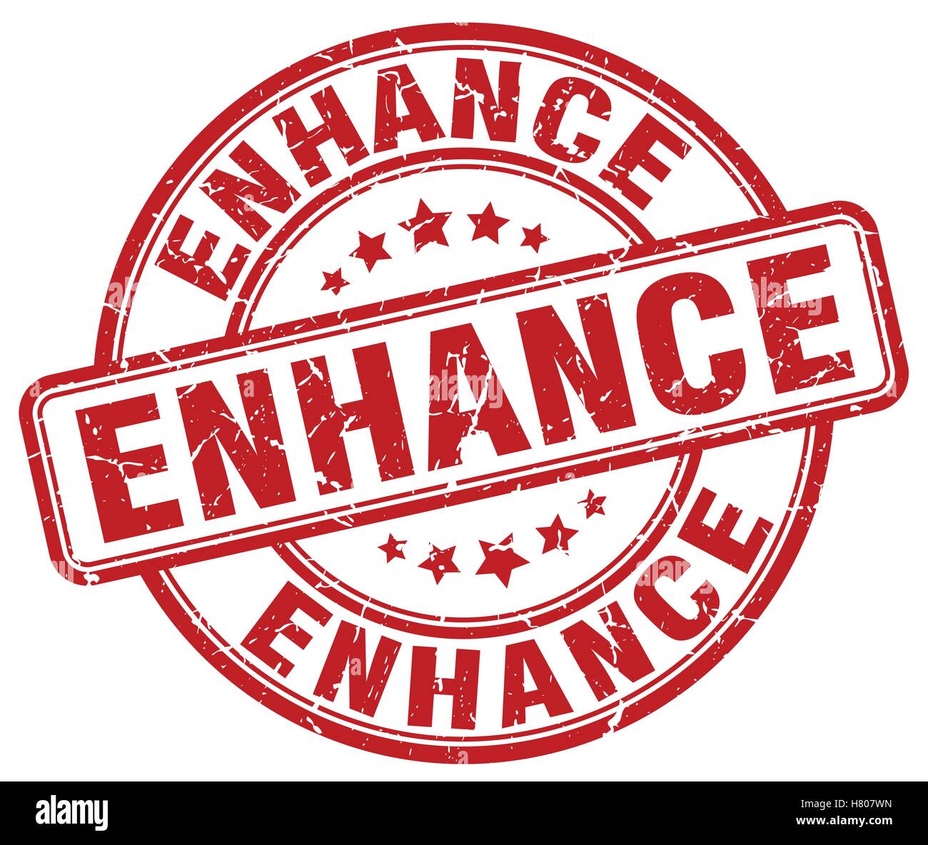 enhance red grunge stamp Stock Vector Image & Art - Alamy