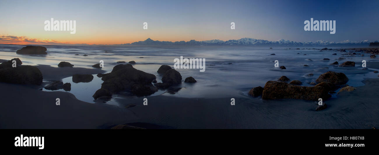 View across Yakutat Bay with Mount Saint Elias, and Mount Logan, Alaska ...