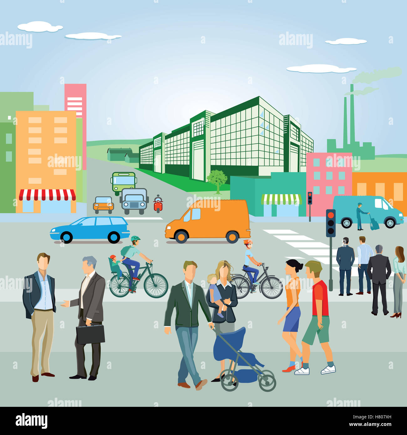 Urban Landscape with road Stock Photo - Alamy