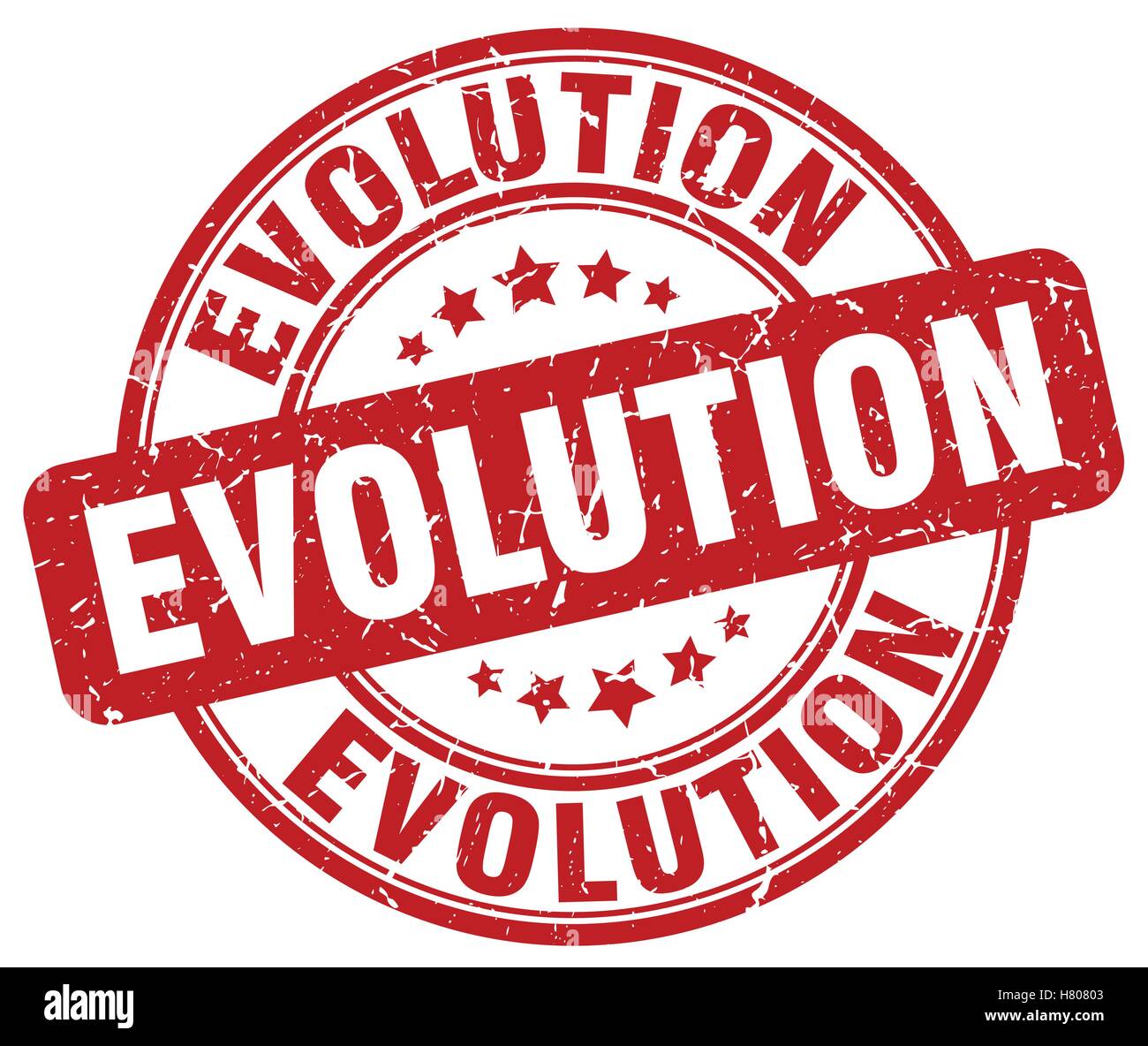 Evolution round red grunge stamp hi-res stock photography and images ...