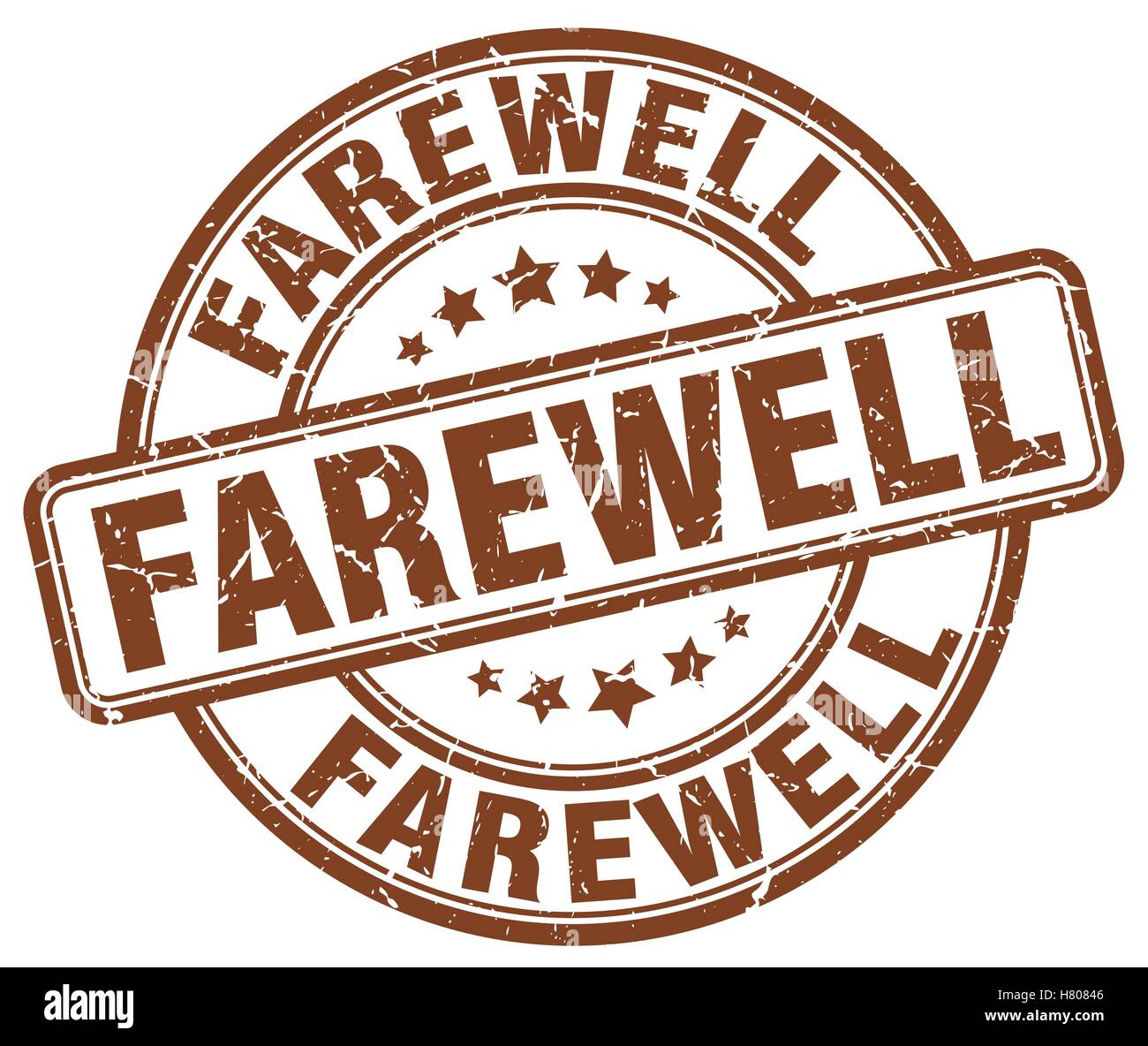 farewell brown grunge stamp Stock Vector Image & Art - Alamy
