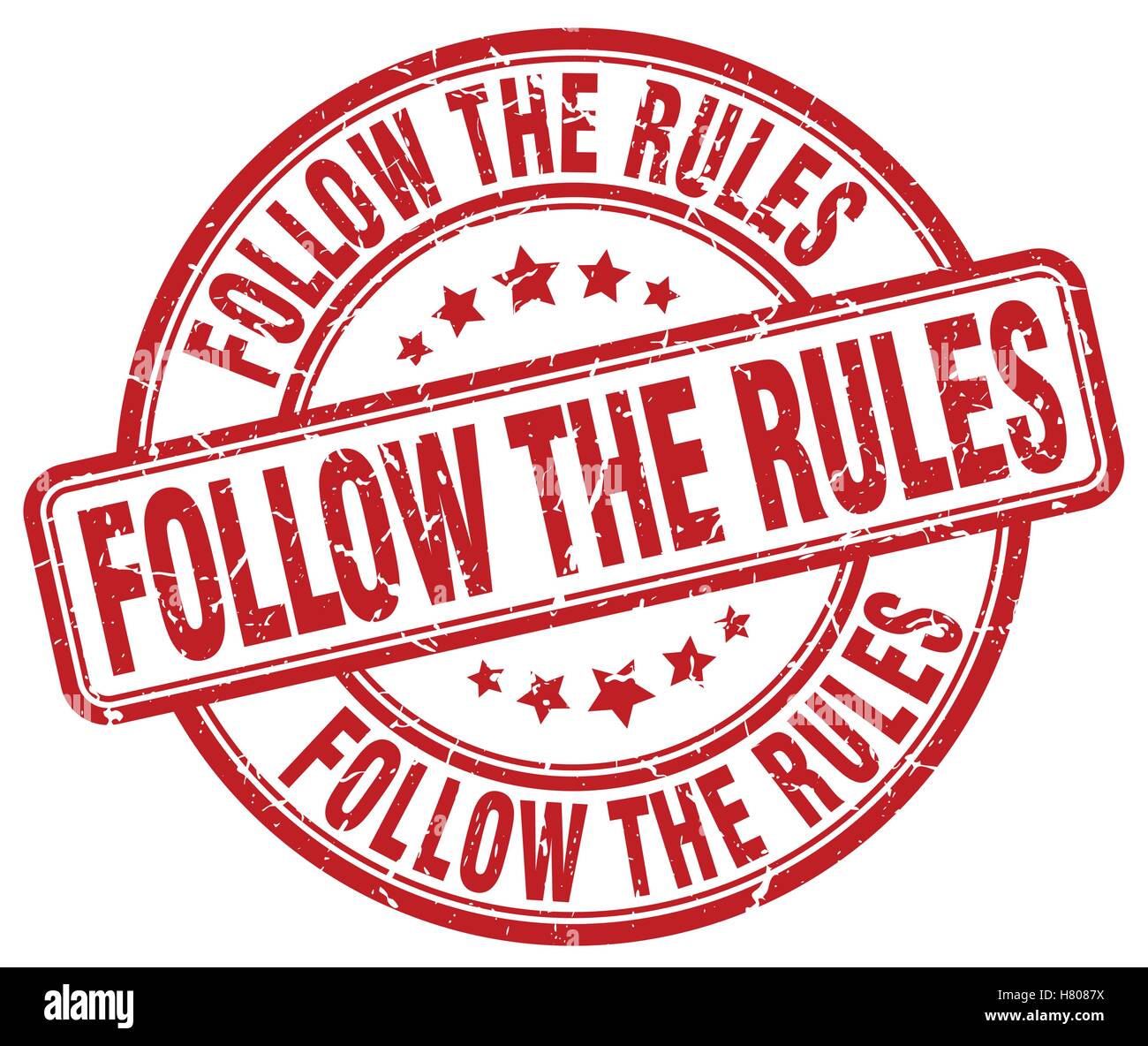 follow the rules red grunge stamp Stock Vector Image & Art - Alamy