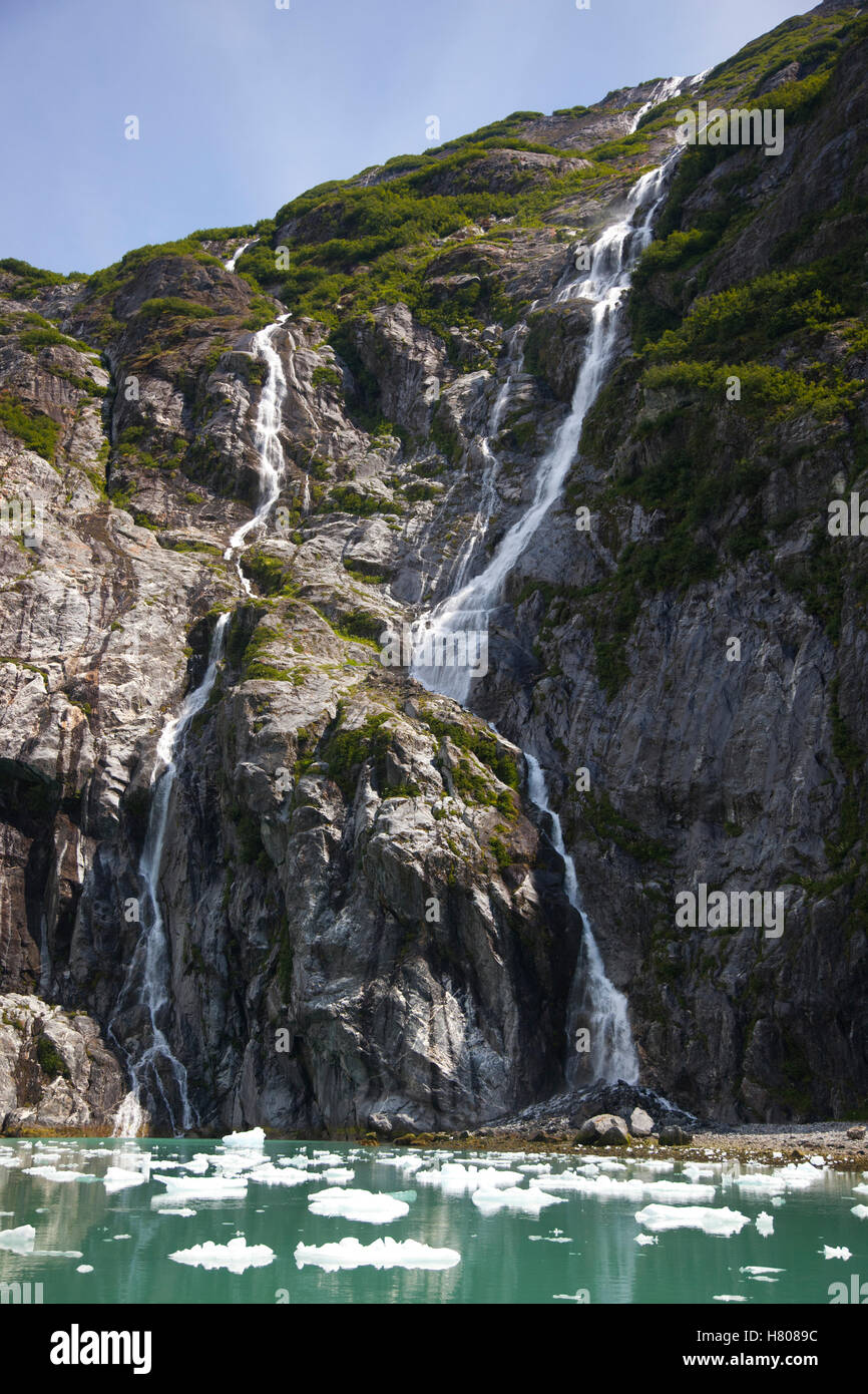 Waterfalls near South Sawyer Glacier, Tracy Arm-Fords Terror Wilderness ...