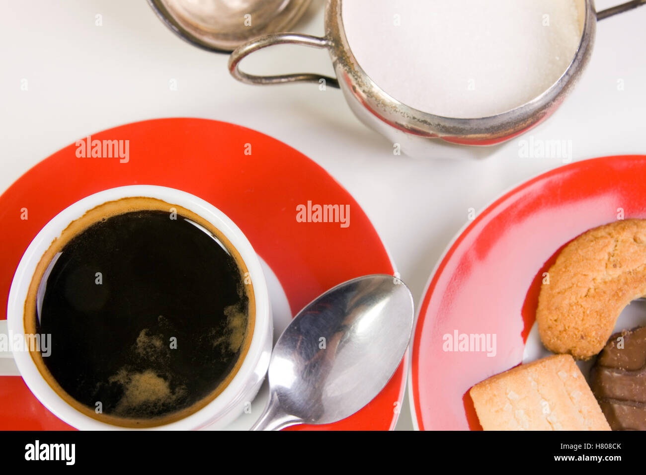 coffee break, breakfast early in the morning Stock Photo - Alamy