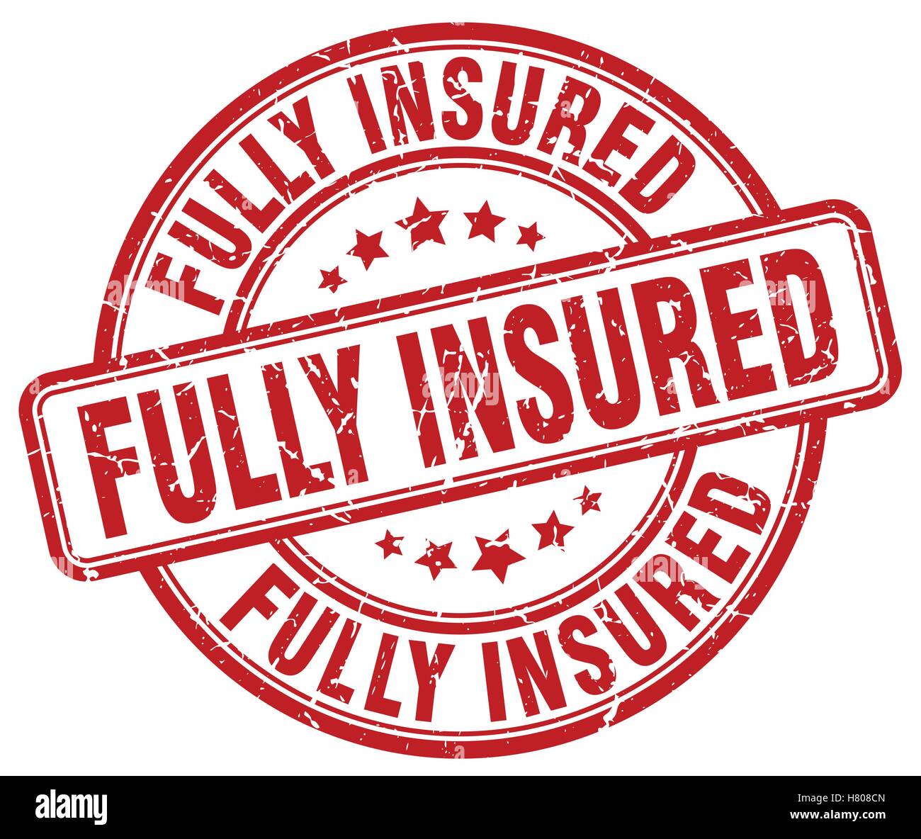 fully insured red grunge stamp Stock Vector Image & Art - Alamy