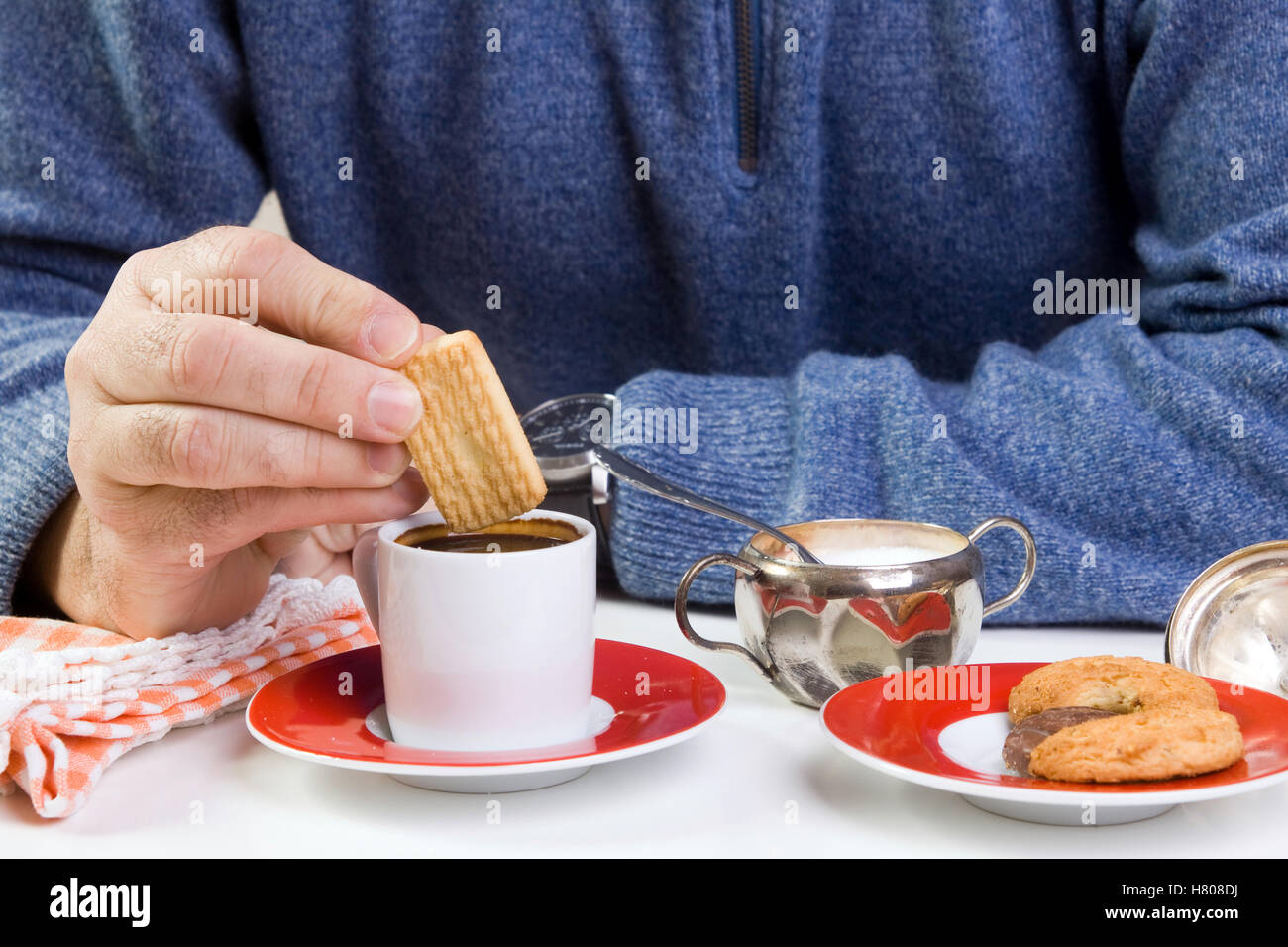 coffee break, breakfast early in the morning Stock Photo - Alamy