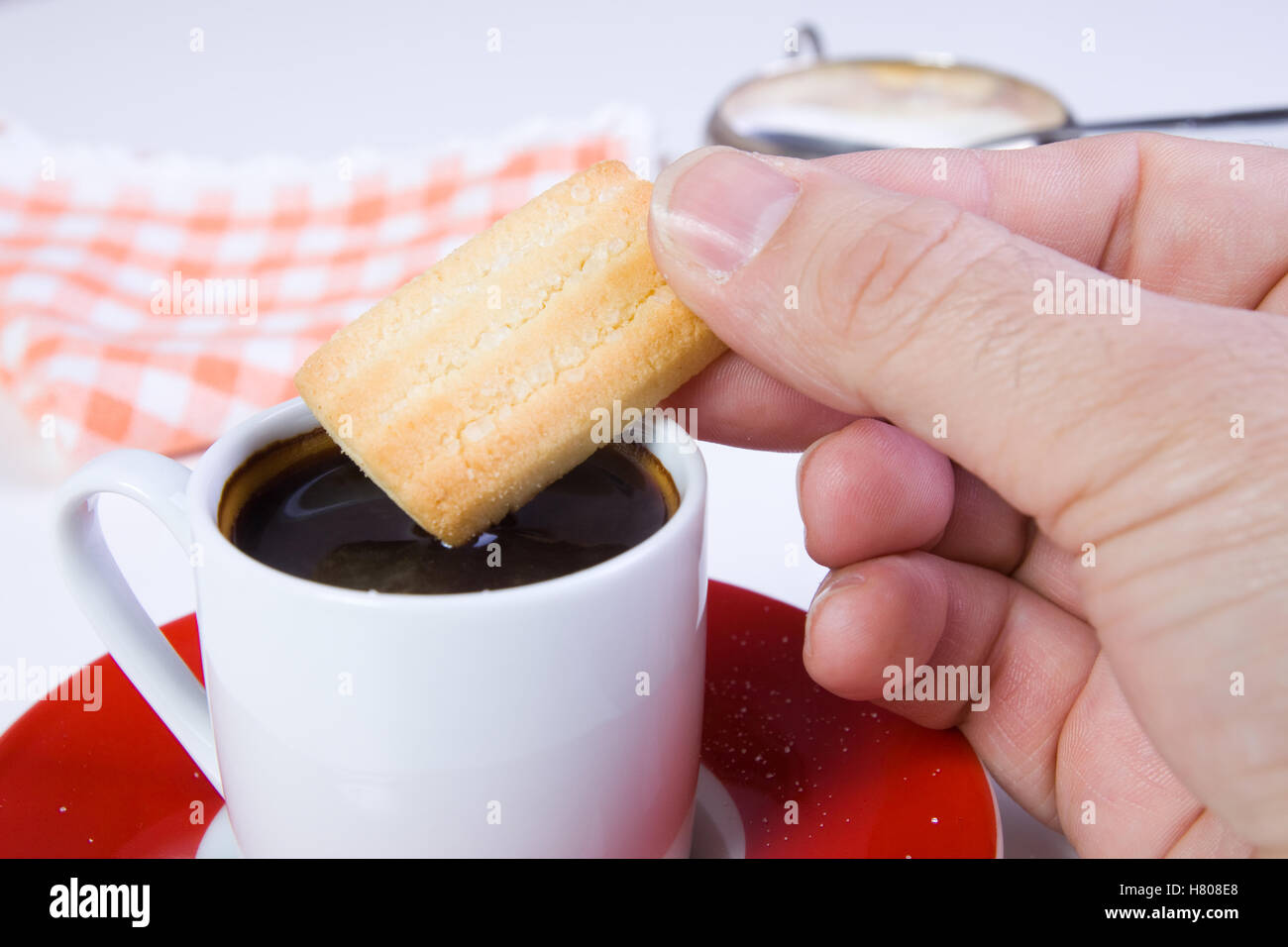 coffee break, breakfast early in the morning Stock Photo - Alamy