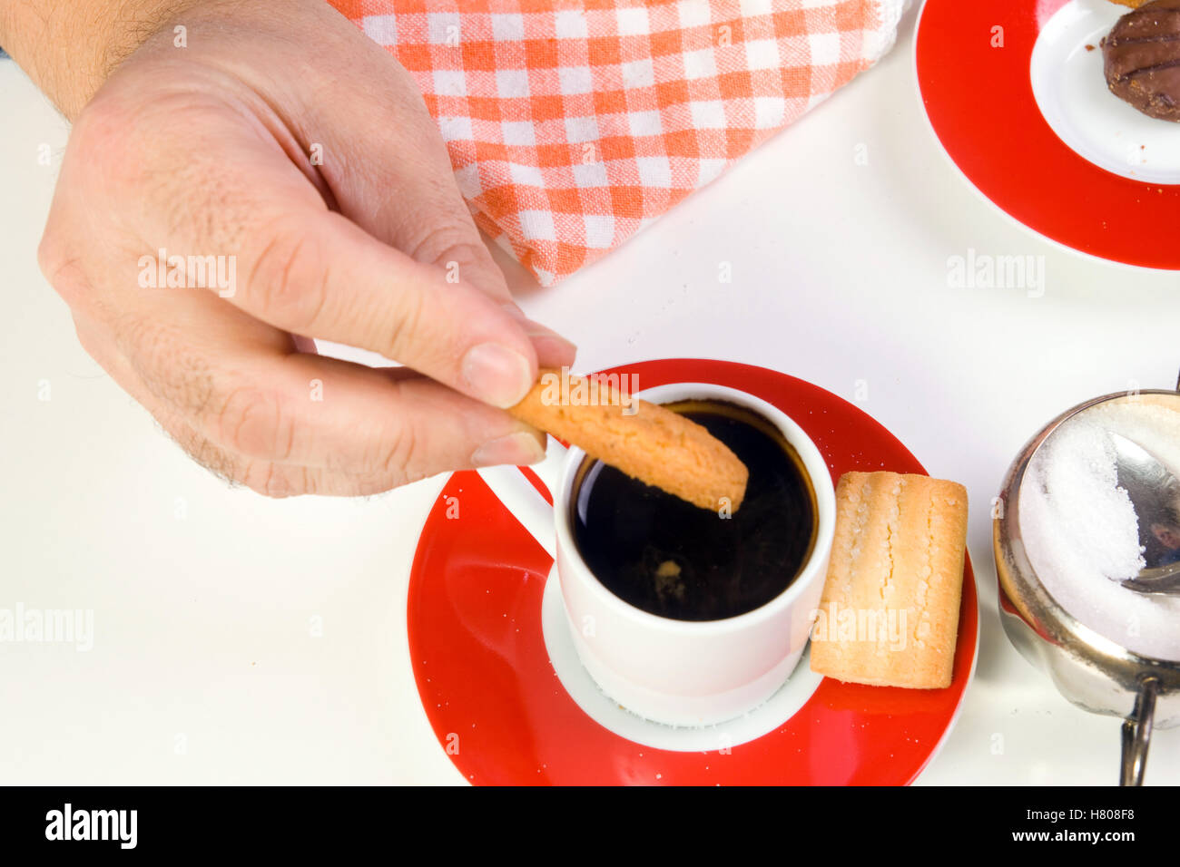 coffee break, breakfast early in the morning Stock Photo - Alamy