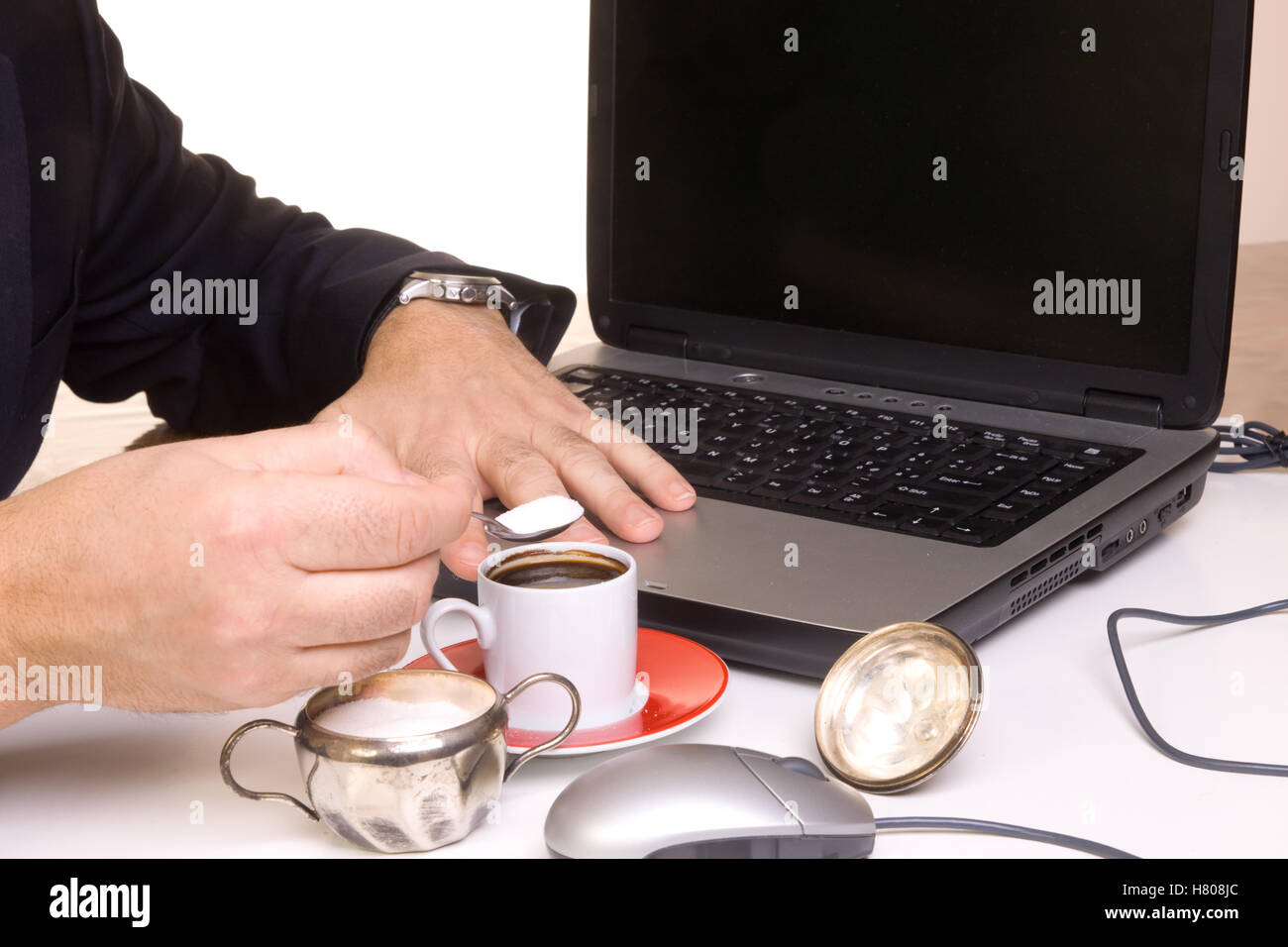 coffee break, breakfast early in the morning Stock Photo - Alamy