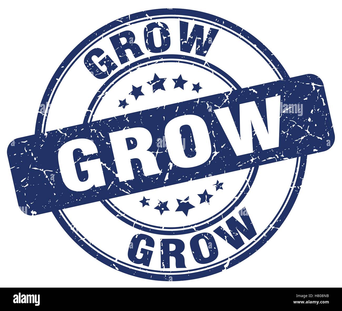 grow blue grunge stamp Stock Vector Image & Art - Alamy