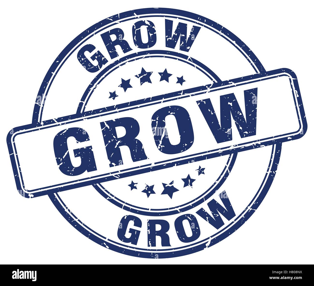 grow blue grunge stamp Stock Vector Image & Art - Alamy