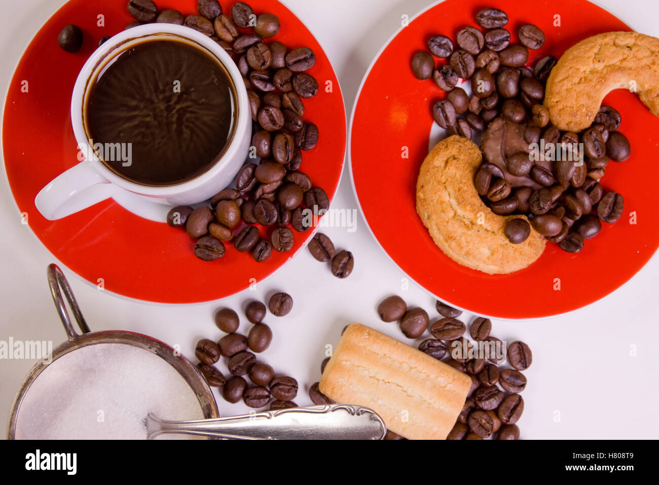 coffee break, breakfast early in the morning Stock Photo - Alamy