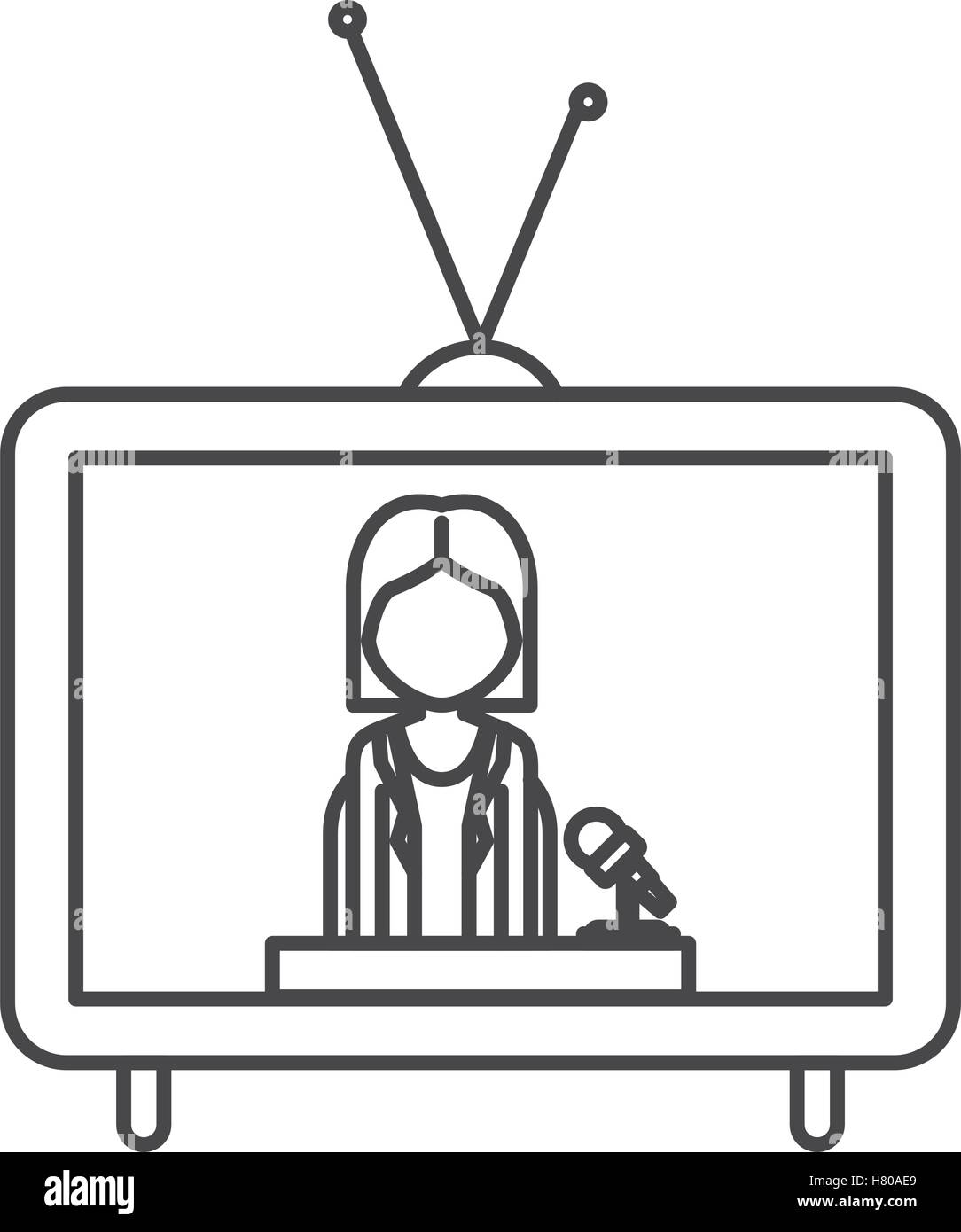 Journalist inside tv icon. Broadcasting news technology media and ...