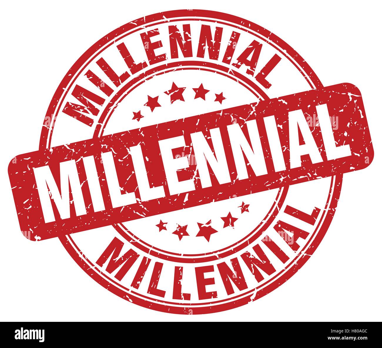 millennial red grunge stamp Stock Vector Image & Art - Alamy