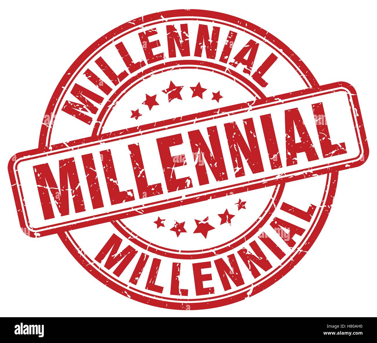 millennial red grunge stamp Stock Vector Image & Art - Alamy
