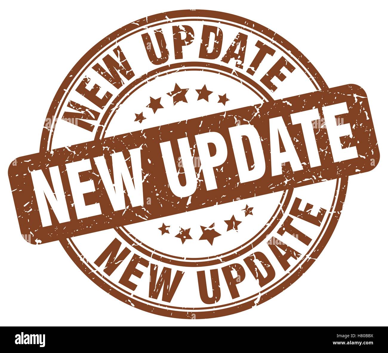 new update brown grunge stamp Stock Vector Image & Art - Alamy