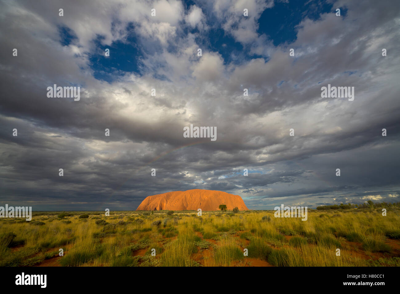 Ayers Rock and storm clouds, Uluru-kata Tjuta National Park, Northern ...