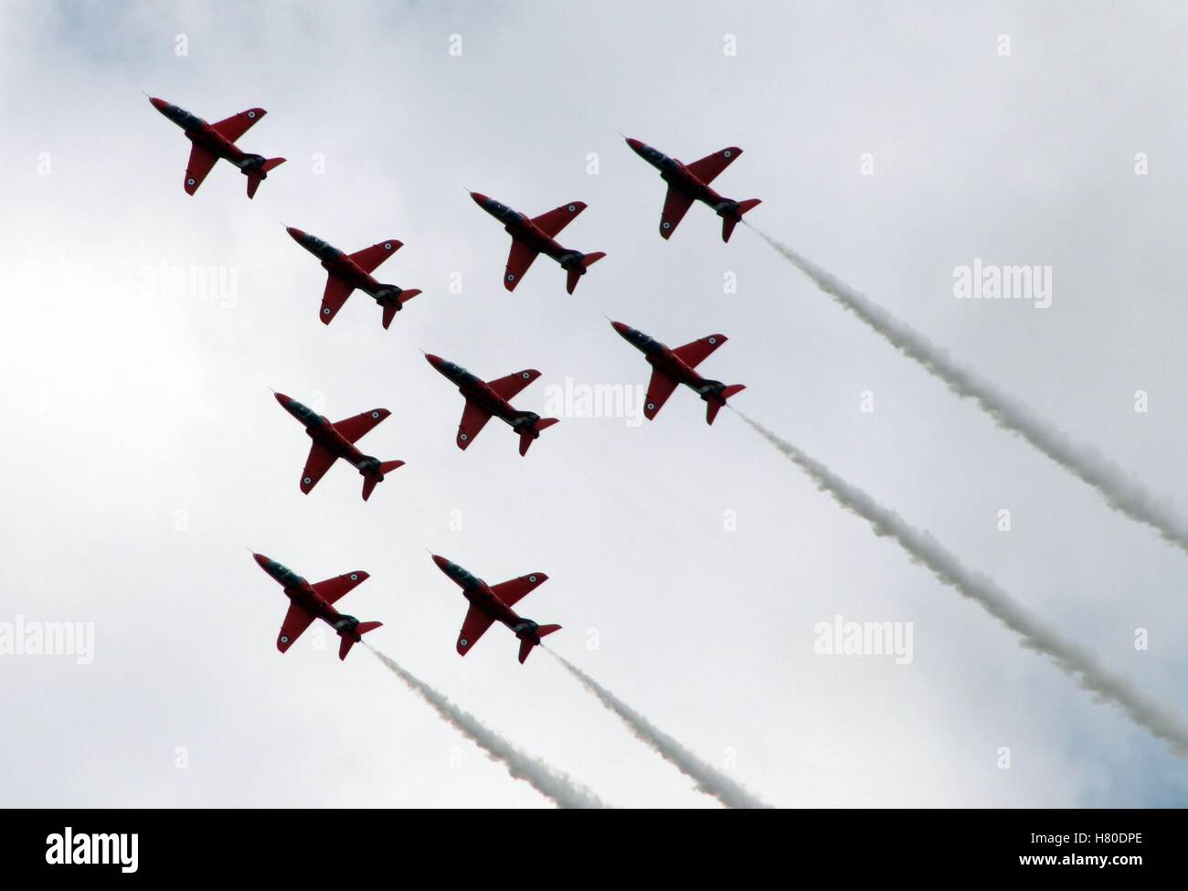 RAF Red Arrows Display - Armed Forces Day Cleethorpes June 2016 Stock ...