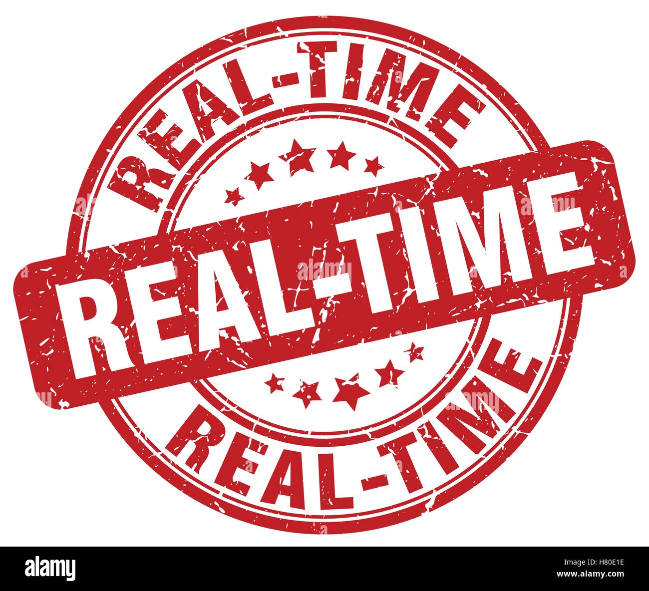 real-time red grunge stamp Stock Vector Image & Art - Alamy