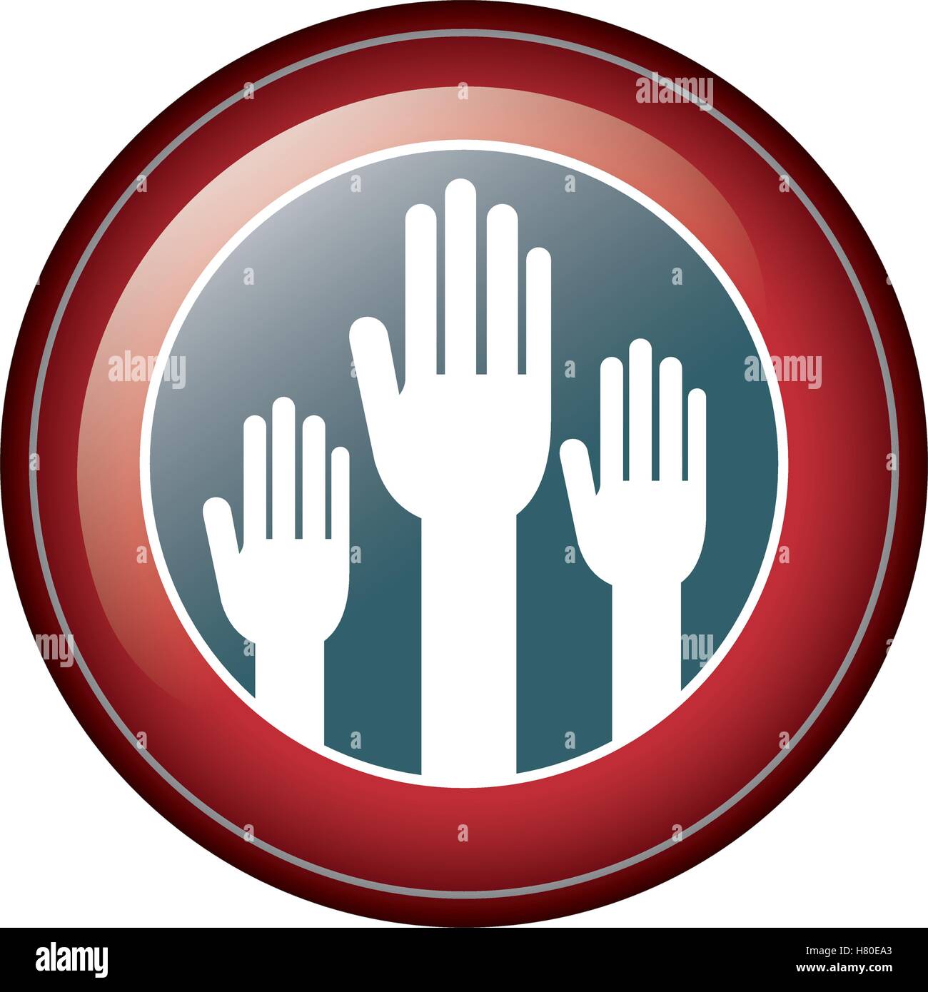 Hand inside seal stamp icon. Vote president election government and ...