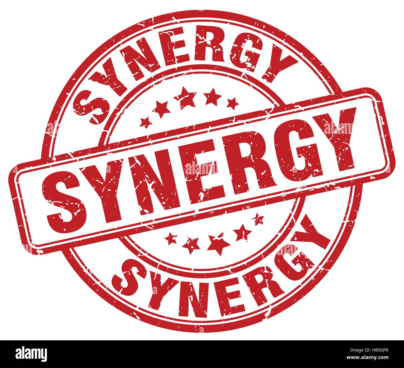 synergy red grunge stamp Stock Vector Image & Art - Alamy