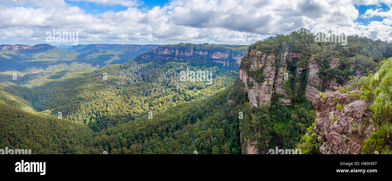 Panoramic view on Blue mountains national park, Australia Stock Photo ...